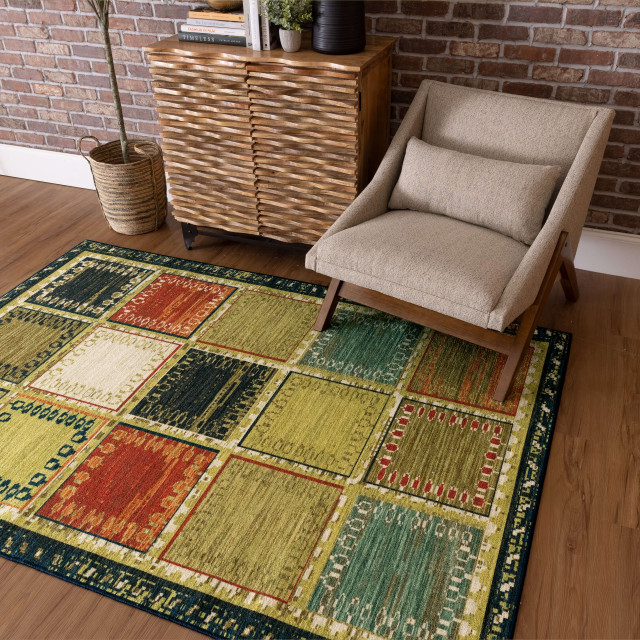 Mohawk Home Dara Patchwork Checkered Area Rug, 5' X 7' - Contemporary ...