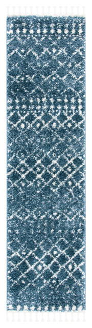 Safavieh Berber Fringe Shag Bfg519M Moroccan, Shag Rug, Blue and Ivory ...