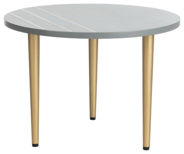 Ami Round Concrete Coffee Table, Brass - Midcentury - Coffee Tables ...