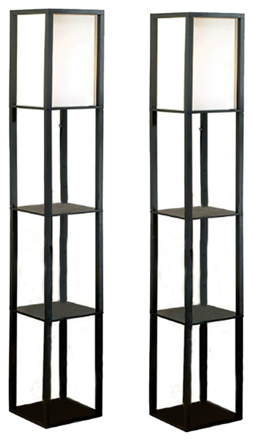 Square Etagere Floor Lamp Storage and Display Shelf Set of 2, One Size ...