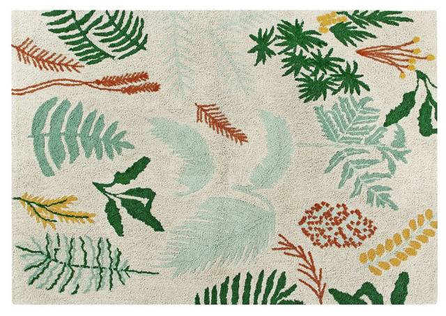 Botanic Plants Washable Rug - Tropical - Area Rugs - by Sportique | Houzz