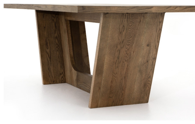 Pryor Grey Oak Wood Dining Table 87" - Transitional - Dining Tables ...