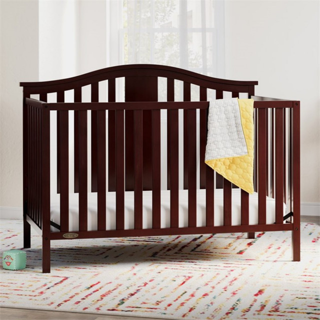 Stork Craft USA Graco Solano Wood 4-in-1 Convertible Crib in Espresso ...