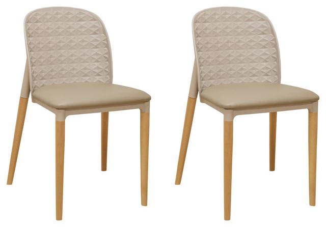 Mod Made Leaf Modern Plastic Dining Chair, Set of 2 - Midcentury ...