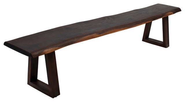 Kava Large Live Edge Seared Oak Bench - Modern - Indoor Benches - los ...