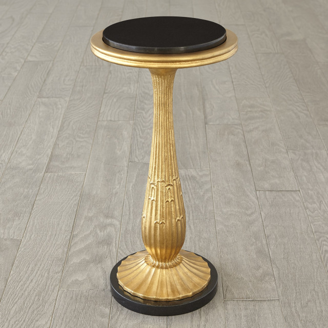 Fluted Side Table, Gold Leaf - Traditional - Side Tables And End Tables ...