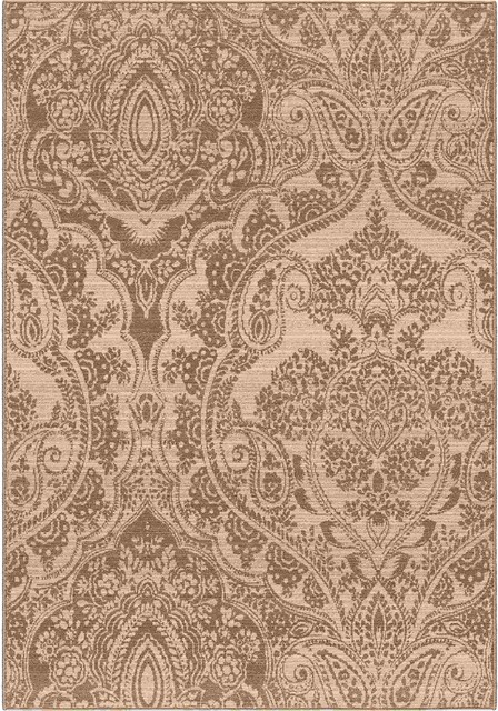 Orian Rugs, Indoor Damask Queen Vic Cream, Area Rug, 5'3"x7'6", 3513 ...
