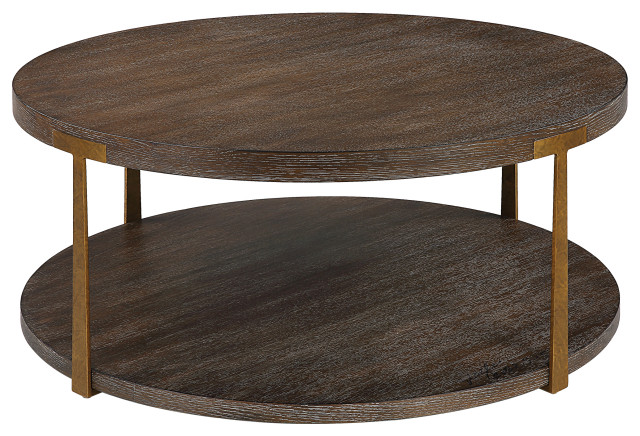 Uttermost Palisade Round Wood Coffee Table - Contemporary - Coffee ...