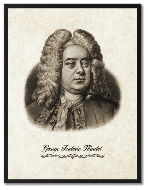 Handel Musician Print on Canvas with Picture Frame, 13"x17 ...