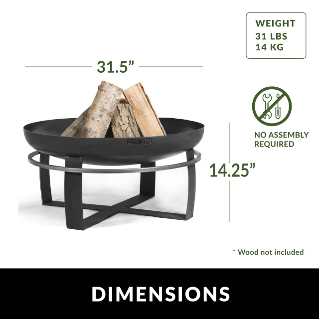 Viking 32" Fire Pit With Grill Plate - Transitional - Fire Pits - by ...