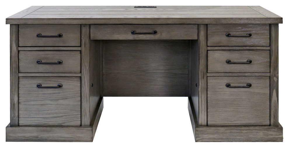 Avondale Desk, Office Writing Table Fully Assembled, Gray - Farmhouse ...