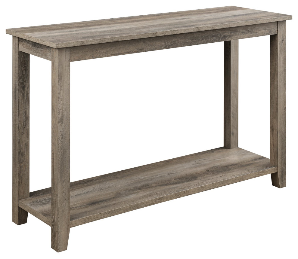 Transitional Console Table, Slender Design With Bottom Open Shelf ...