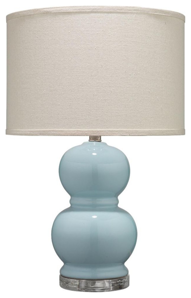 Classic Shaped Stacked Bubble Light Blue Glass Table Lamp 23 in Neutral Spheres - Contemporary ...