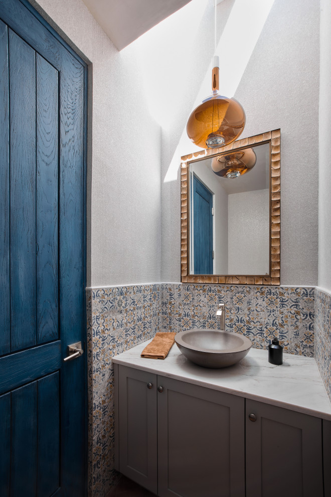 Santa Fe Warm Contemporary - Southwestern - Powder Room - Albuquerque ...