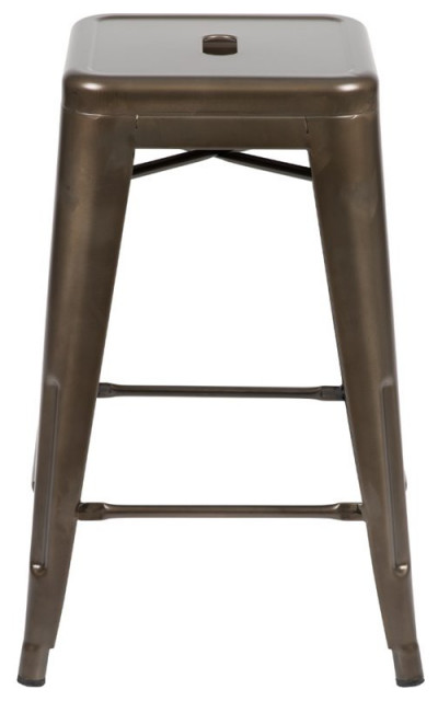 Flash Furniture 24" Industrial Metal Counter Stool in Gun Metal (Set of ...