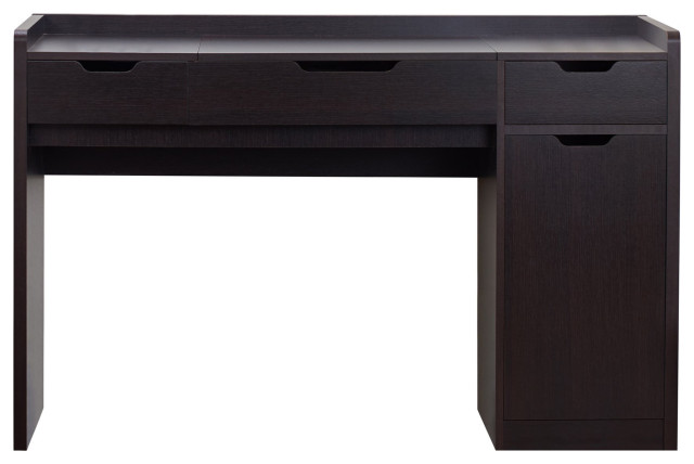 Transitional Vanity Table, Flip Up Mirror & Several Storage Drawers ...