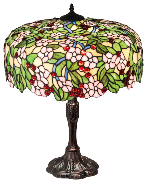 26 High Tiffany Cherry Blossom Table Lamp - Victorian - Table Lamps ...
