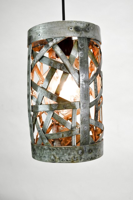 Wine Barrel Pendant Light - Valiina - Made from CA wine barrel rings ...