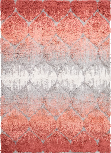 Noori Rug High-low Theron Grey/Terracotta Rug, 4'4" x 6'0 ...