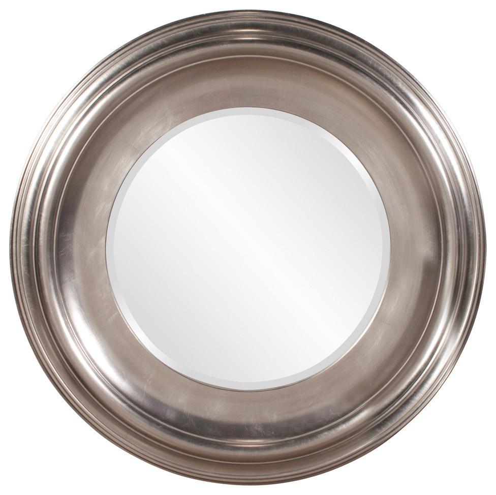 Howard Elliott Christian Round Silver Mirror, 39"x3" - Traditional ...