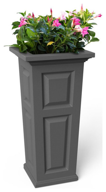 Mayne Nantucket 32" Tall Traditional Plastic Planter in Black ...