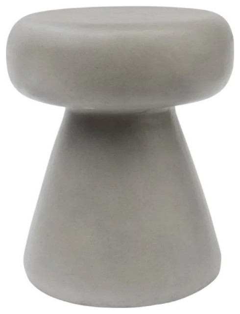 Lisa Modern Gray Concrete Round Stool/Ottoman - Contemporary ...