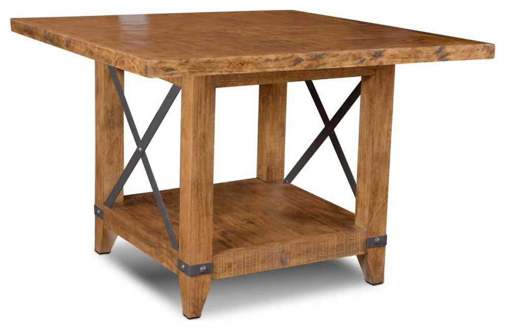 Buckhorn Rustic Counter Table, 55x55x36.75 - Rustic - Dining Tables ...