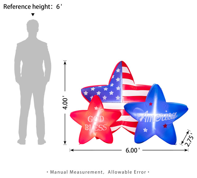 6' Lighted Patriotic Inflatable Stars Decor - Contemporary - Garden ...
