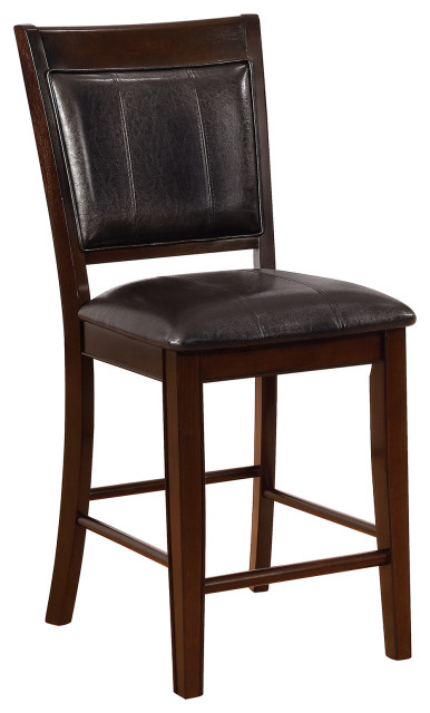 Benzara BM226293 Wooden Counter Height Chair Flared Raised Back, Set of ...