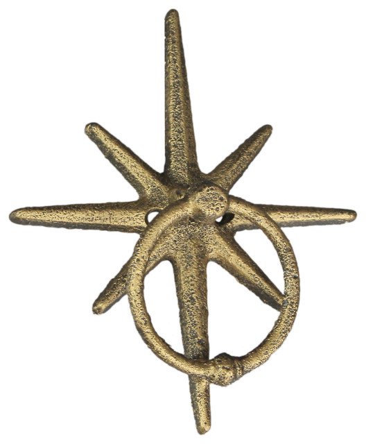 Gold Cast Iron Decorative Starburst Door Knocker Rustic Celestial Home ...