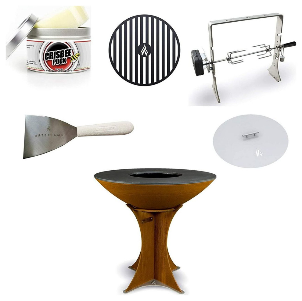 Arteflame Classic 40" Grill, 5-Piece Euro Base Home Chef Bundle - Contemporary - Outdoor Grills ...