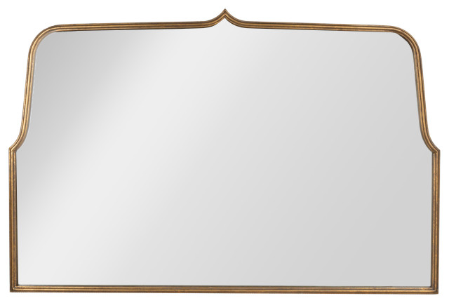 Arched Distress Metal Framed Wall Mirror, Gold - Traditional - Wall ...