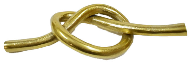 Metal,12", Single Knot Deco, Gold - Contemporary - Decorative Objects ...