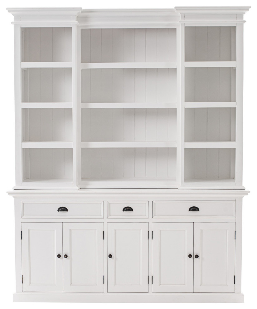 Classic White Large Kitchen Hutch - Traditional - China Cabinets And ...