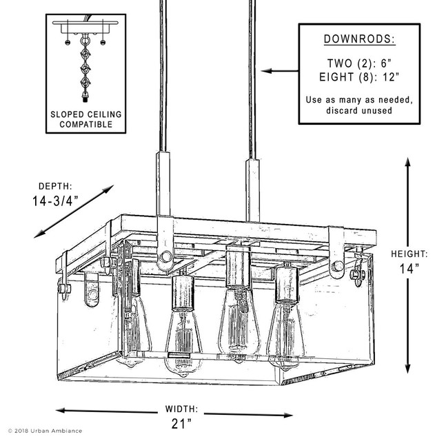 Luxury Modern Farmhouse Ceiling Fixture, Bristol Series - Transitional ...
