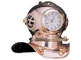 Polished Brass Quartz Dive Helmet Clock - Beach Style - Desk And Mantel ...