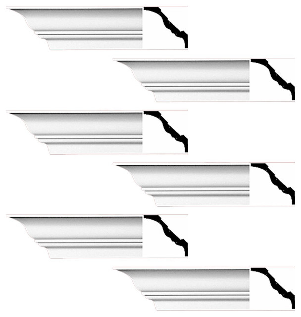 Cornice White Urethane Princess Anne Simple Design 6 Pieces Totaling ...