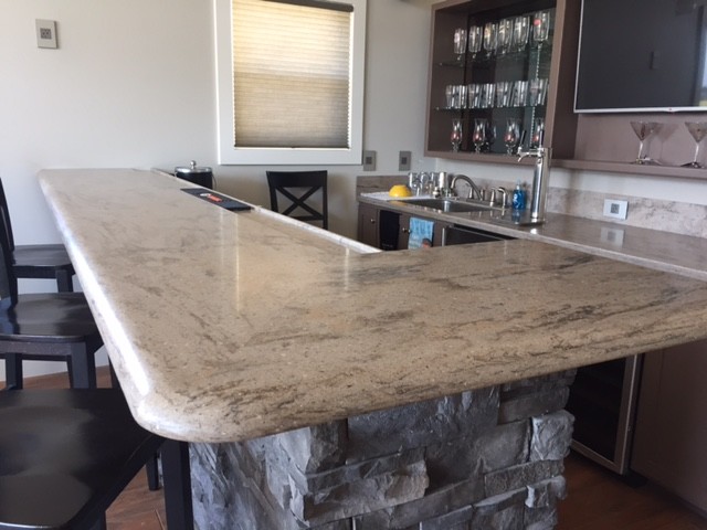 Riverbed Corian Bar Top - Traditional - Home Bar - Chicago - by Maxwell ...
