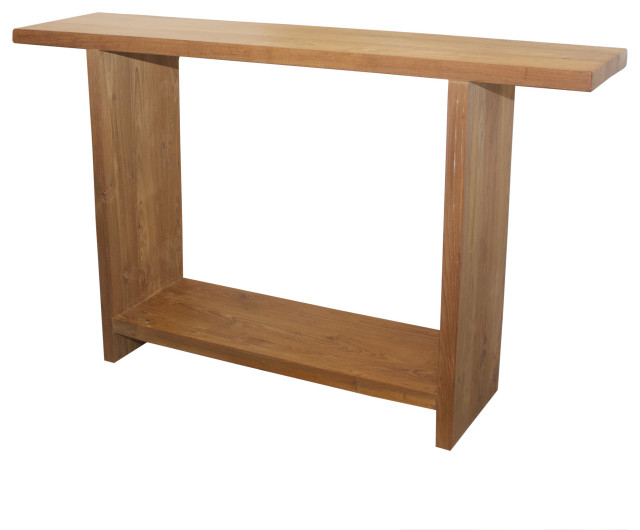 Teak Console Table with Shelf - Transitional - Console Tables - by ...