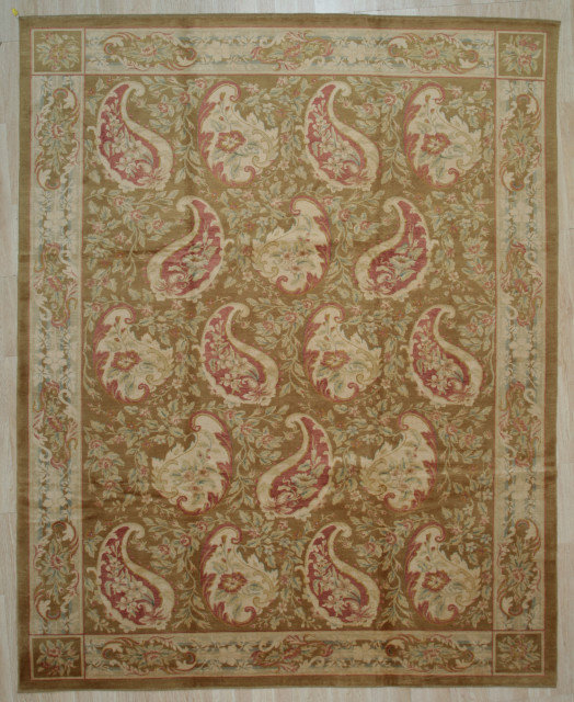 Beige Transitional Floral Spanish Style Area Rug - Mediterranean - Area ...