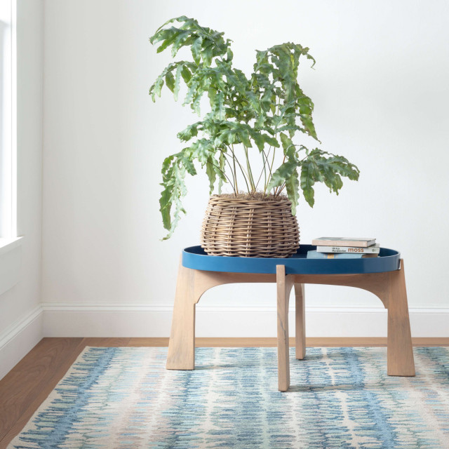Paint Chip Blue Micro Hooked Wool Rug, 2'x3' - Contemporary - Area Rugs ...