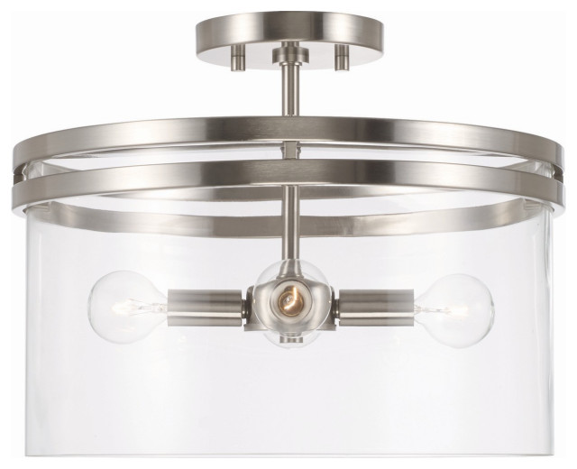 Fuller Four Light Semi-Flush Mount, Brushed Nickel - Transitional ...