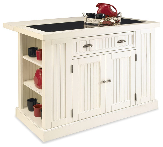 Classic Kitchen Island, Hardwood Frame With Black Granite Top ...