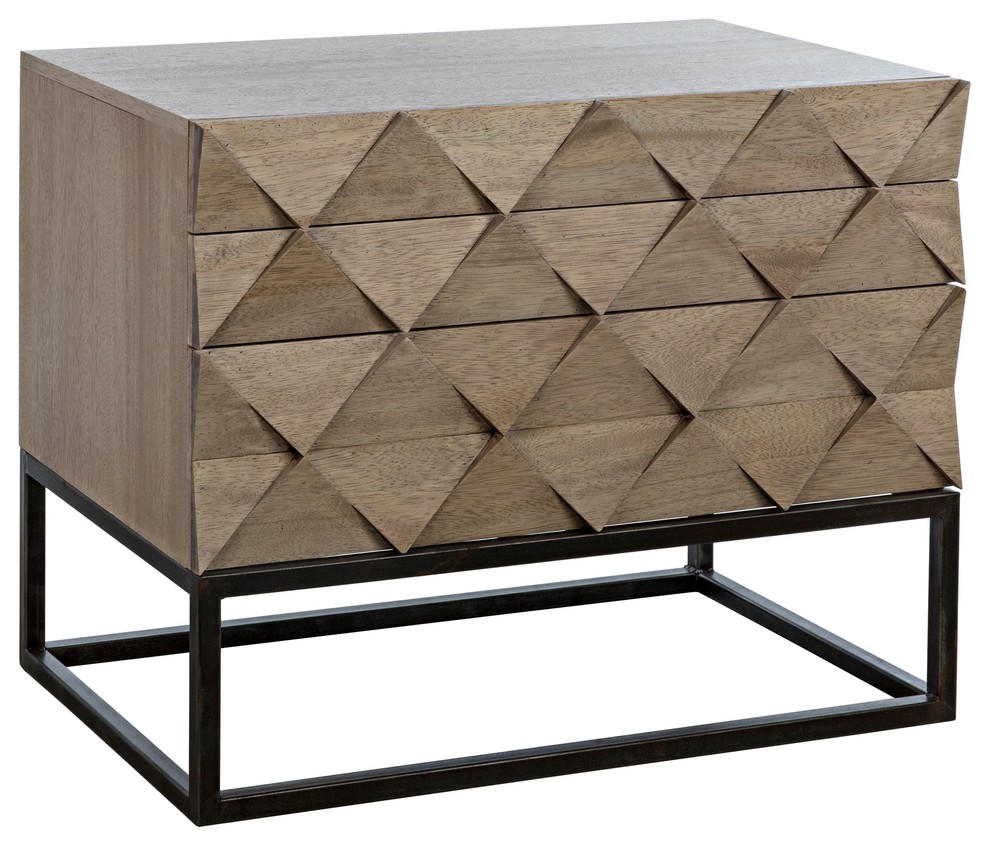 Noir Draco Washed Walnut Sideboard With Metal Stand GCON301WAW ...