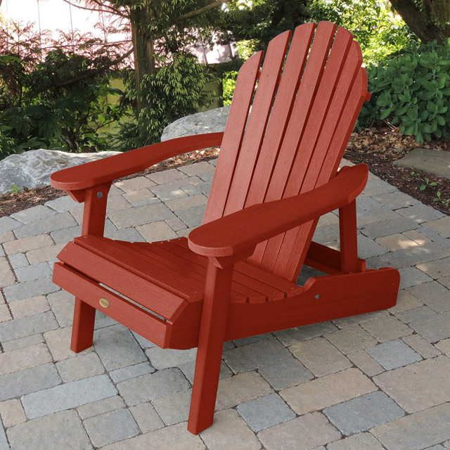 Classic Adirondack Chair, Folding Design With Slanted Seat & Slatted ...