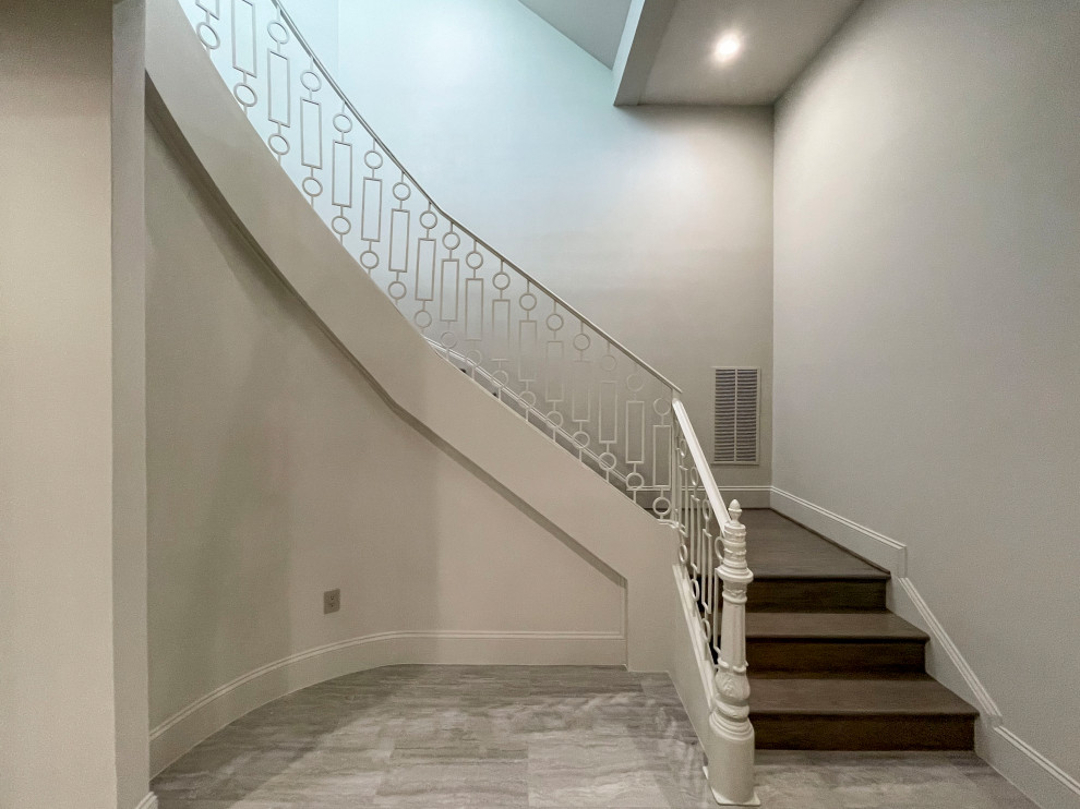 104_Curved Staircases in 18th Century French Inspired Mansion, Mclean ...