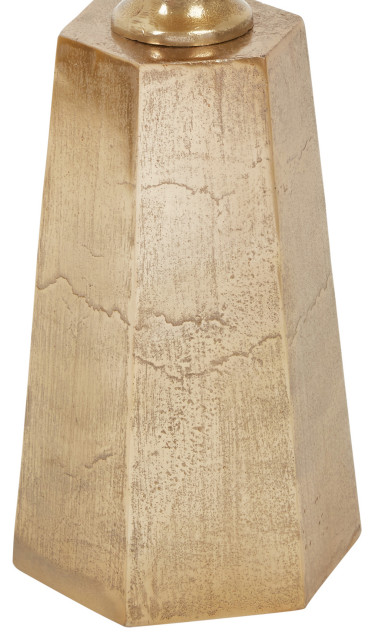 Aluminum Accent Table with Tubular Hexagonal Base, Gold - Contemporary ...