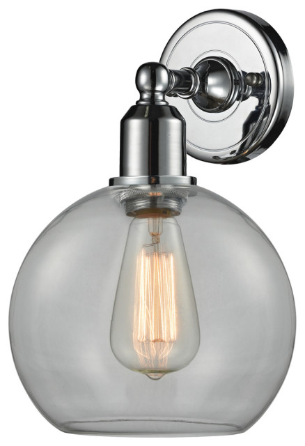 Sphere 1-Light Sconce Brushed Satin Nickel - Industrial - Wall Sconces ...