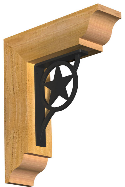 Austin Traditional Ironcrest Bracket Single Brace, 4" Thick, 15-1/2"x18 ...
