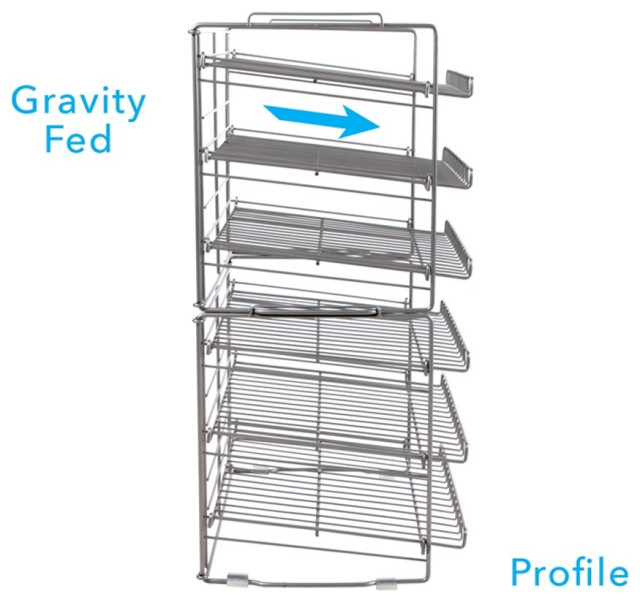 Atlantic 6-Tier Double Can Rack Wire Organizer for Pantry in Silver ...